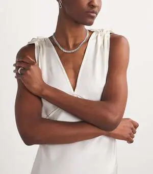 SUZANNE KALAN Gold And Diamond Tennis Necklace