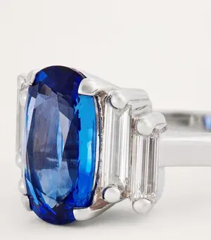 SUZANNE KALAN Gold Ceylon Sapphire And Diamond One Of A Kind Ring - White