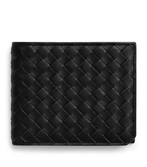 Bottega Veneta Intrecciato Leather Picolo Bi-fold Wallet Grey