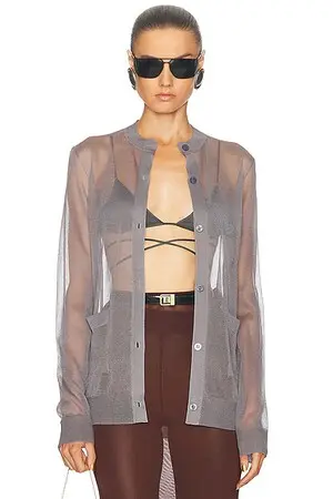 Saint Laurent Sheer Knit Cardigan