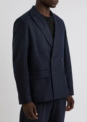 WAX LONDON Gekko Pinstriped Wool-blend Blazer