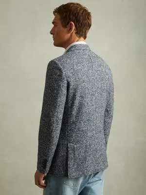 REISS Mineral Tweed Single-breasted Blazer With Wool