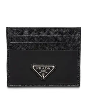 Prada Re-nylon Saffiano Card Holder - Black
