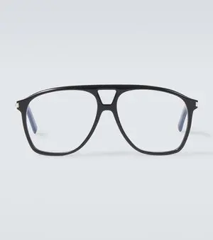 Saint Laurent Sl 596 Dune Aviator Eyeglasses - Black