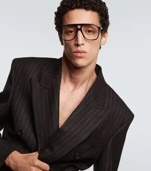 Saint Laurent Sl 596 Dune Aviator Eyeglasses - Black