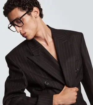 Saint Laurent Sl 596 Dune Aviator Eyeglasses - Black
