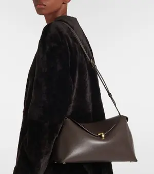 TOTEME T-lock Leather Tote Bag - Brown