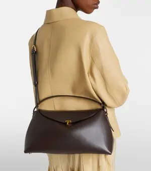 TOTEME T-lock Leather Top-handle Bag - Brown