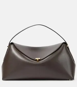 TOTEME T-lock Leather Top-handle Bag - Brown