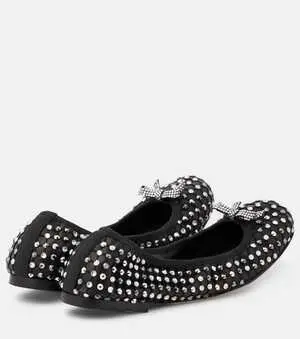 Rene Caovilla Crystal-embellished Ballet Flats