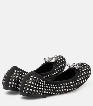 Rene Caovilla Crystal-embellished Ballet Flats