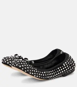Rene Caovilla Crystal-embellished Ballet Flats