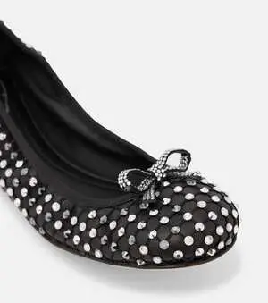 Rene Caovilla Crystal-embellished Ballet Flats