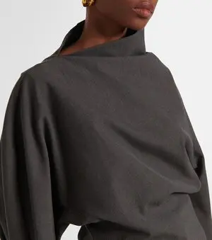 Bottega Veneta Draped Wool-blend Top - Grey