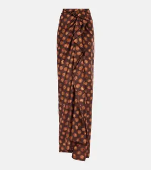 Dries Van Noten Polka-dot Silk Maxi Skirt