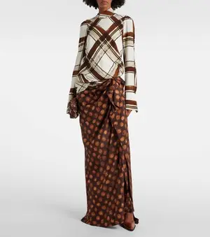 Dries Van Noten Polka-dot Silk Maxi Skirt