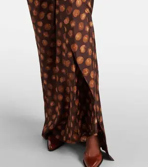 Dries Van Noten Polka-dot Silk Maxi Skirt