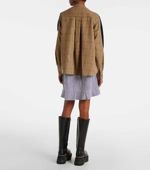 Sacai Layered Wool-blend Cardigan