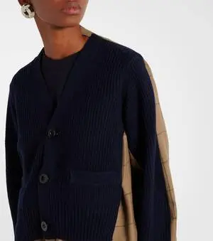Sacai Layered Wool-blend Cardigan