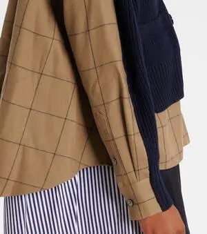 Sacai Layered Wool-blend Cardigan