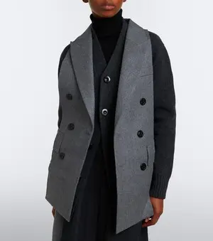 Sacai Layered Wool-blend Cardigan