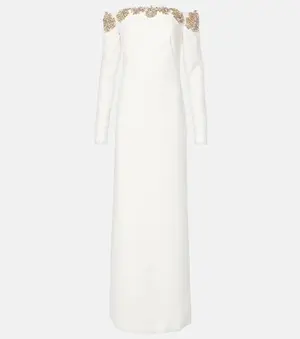 Costarellos Meline Embellished Gown - White