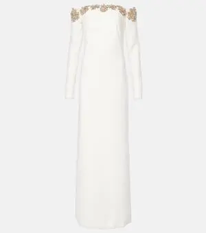 Costarellos Meline Embellished Gown - White