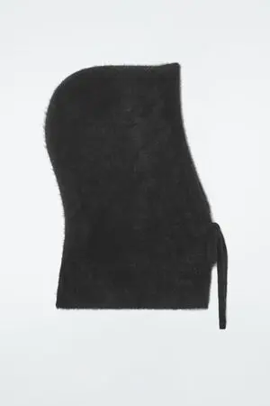 Cos Textured Cashmere Balaclava Black