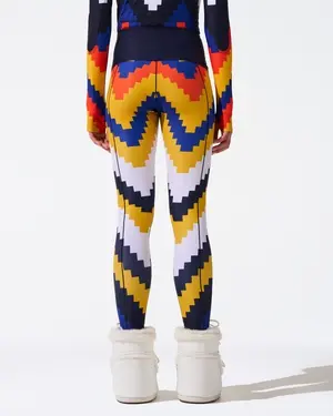 Perfect Moment Compression Legging - Canary-yellow-chevron-print