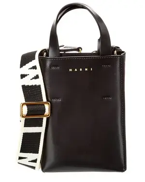 Marni Marni Museo Nano Leather Tote Black