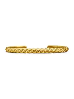 David Yurman Sculpted Cable Cuff Bracelet In 18k Yellow 5.5mm - Gold