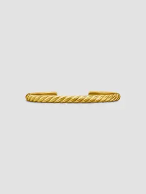 David Yurman Sculpted Cable Cuff Bracelet In 18k Yellow 5.5mm - Gold