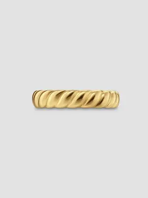 David Yurman Sculpted Cable Band Ring In 18k Yellow 5mm