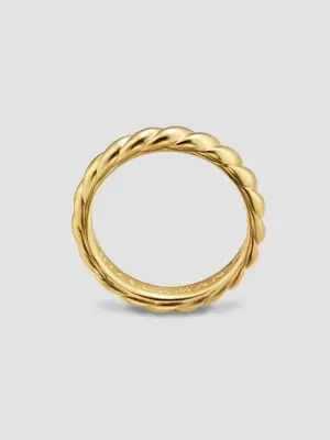 David Yurman Sculpted Cable Band Ring In 18k Yellow 5mm