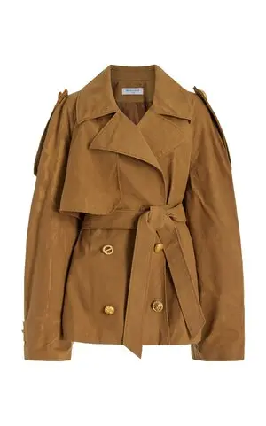 Françoise Gabi Cropped Cotton Gabardine Trench Coat
