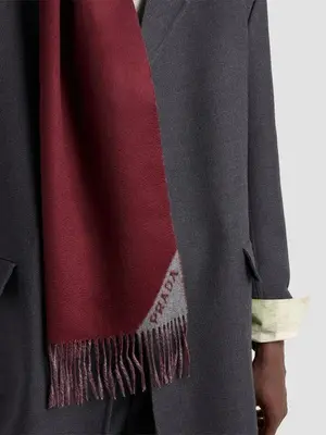 Prada Double Cashmere Scarf - Dark Red