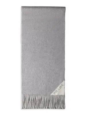Prada Double Cashmere Scarf Grey
