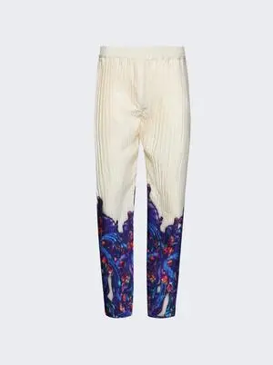 CASELLA MEYER Pleated Straight Leg Pants - Multicolor