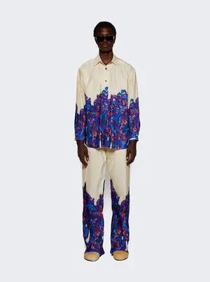 CASELLA MEYER Pleated Straight Leg Pants - Multicolor