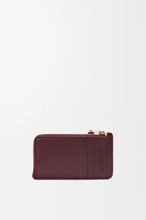 Loewe Knot Coin Cardholder In Shiny Nappa Leather Skin Dark Burgundy