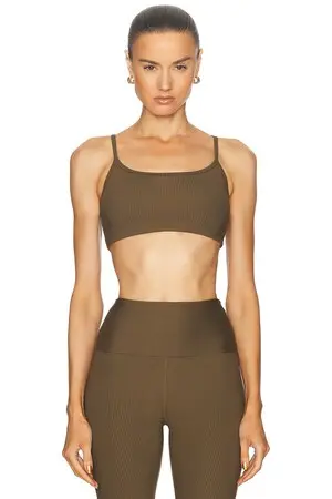 Year Of Ours Ribbed Bralette In Olive