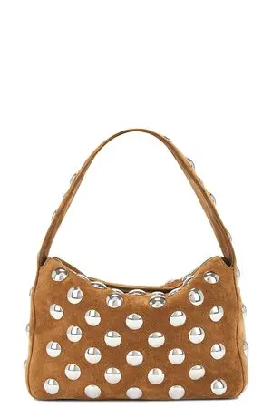 Khaite Elena Small Studded Bag - Mud & Silver