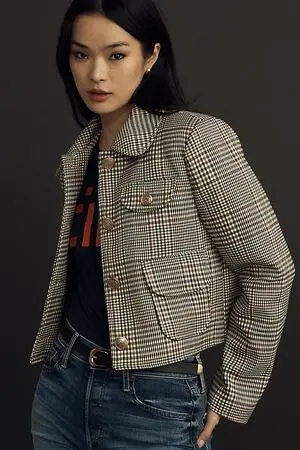 Avec Les Filles Plaid Crop Lady Jacket