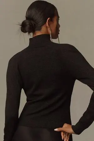 PILCRO Cowl-neck Cutout Turtleneck Sweater