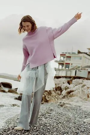 Maeve The Logan Turtleneck Sweater - Soft Orchid