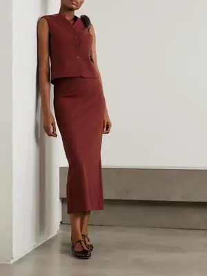 Loulou De Saison Samos Stretch-wool Maxi Skirt
