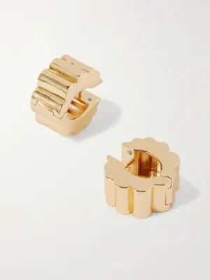 ROXANNE ASSOULIN The Ripple Huggie -tone Hoop Earrings