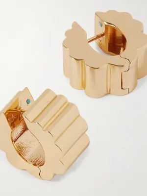 ROXANNE ASSOULIN The Ripple Huggie -tone Hoop Earrings