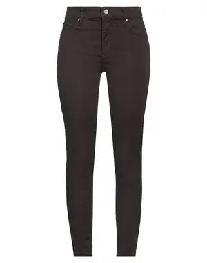 Armani Exchange Slim Fit Stretch Pants With Leather Trims - Brown
