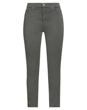 Armani Exchange Slim Fit Stretch Pants With Leather Trims - Green